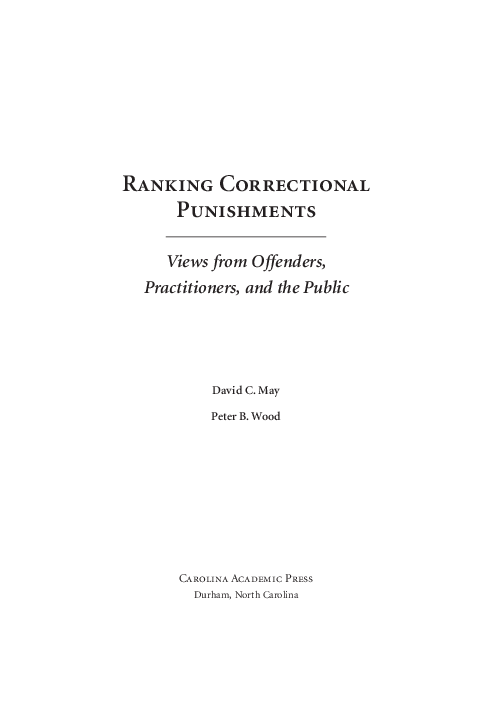 (PDF) Ranking Correctional Punishments: Views from Offenders ...