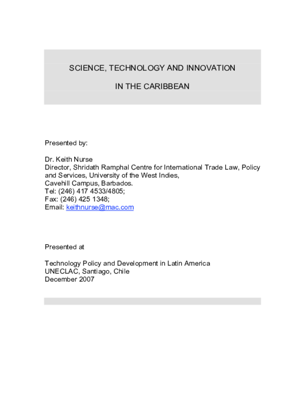 (PDF) Science, Technology and Innovation