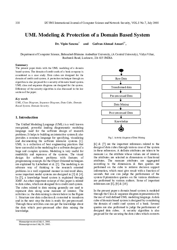 (PDF) UML Modeling & Protection of a Domain Based System