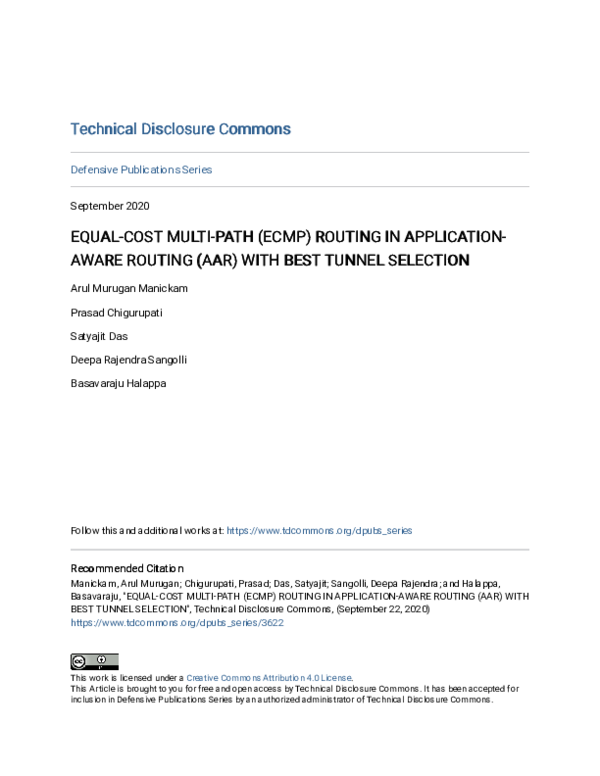 (PDF) Equal-Cost Multi-Path (Ecmp) Routing in Application-Aware Routing (Aar) with Best Tunnel ...
