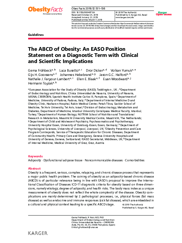 (PDF) The ABCD of Obesity: An EASO Position Statement on a Diagnostic ...