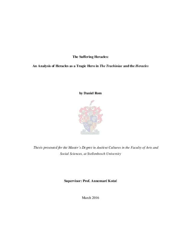 (PDF) The Suffering Heracles: An Analysis of Heracles as a Tragic Hero ...