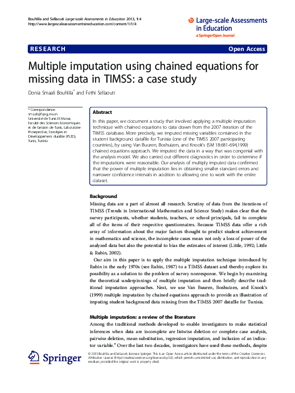 Pdf Multiple Imputation Using Chained Equations For Missing Data In