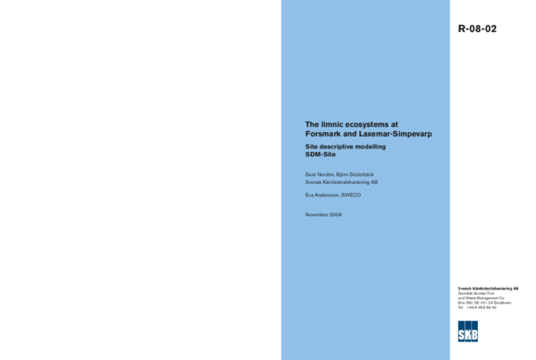 (PDF) The limnic ecosystems at Forsmark and Laxemar-Simpevarp. Site ...