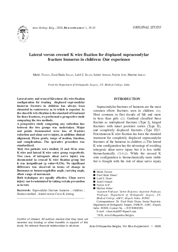 (PDF) Lateral versus crossed K wire fixation for Displaced ...