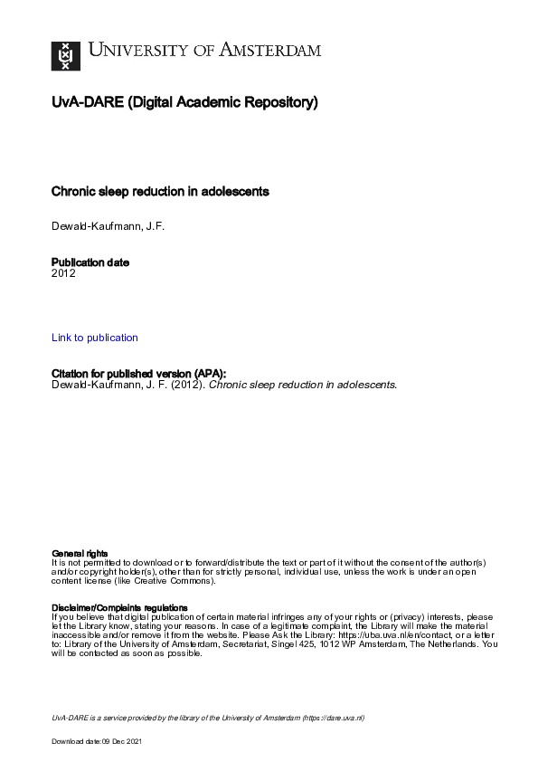 (PDF) Measuring sleep deficit through self-report: Development and ...