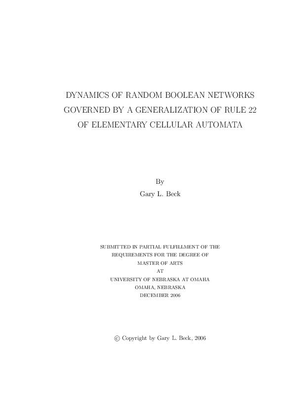 (PDF) Asynchronous dynamics of random Boolean networks