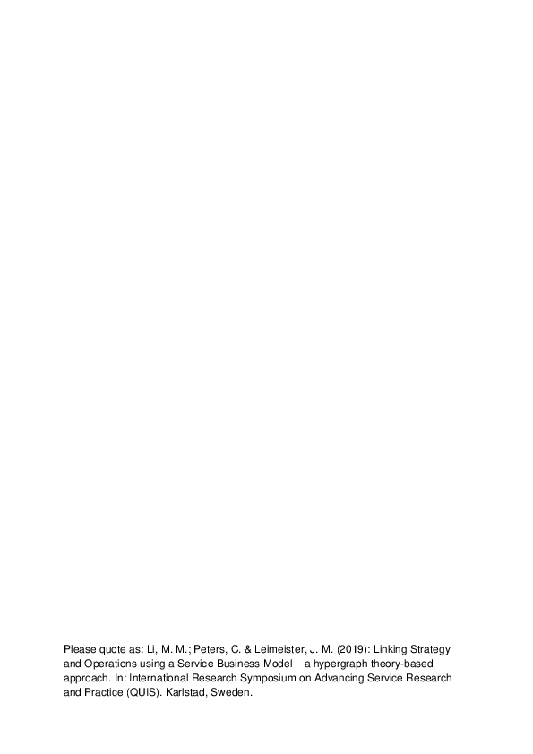 (PDF) Linking Strategy and Operations using a Service Business Model – a hypergraph theory-based ...