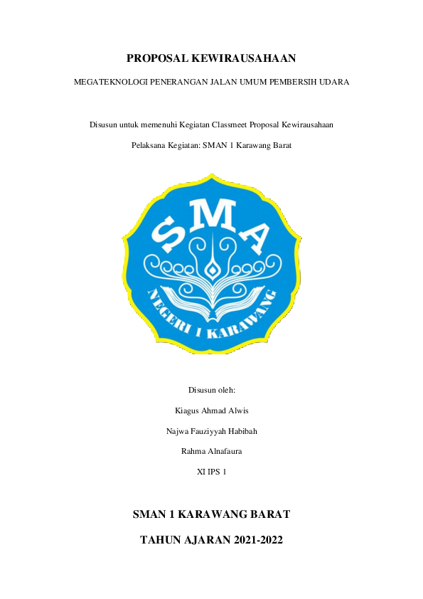 (PDF) MEGATEKNOLOGI PENERANGAN JALAN UMUM PEMBERSIH UDARA Disusun untuk ...