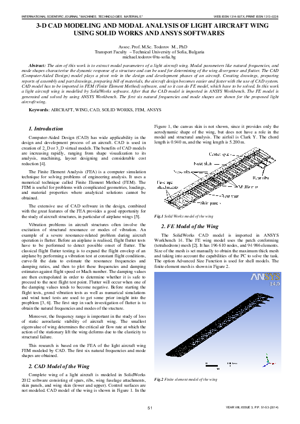 (PDF) 3-D Cad Modeling and Modal Analysis of Light Aircraft Wing Using ...