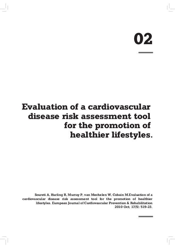 (PDF) Evaluation of a cardiovascular disease risk assessment tool for ...