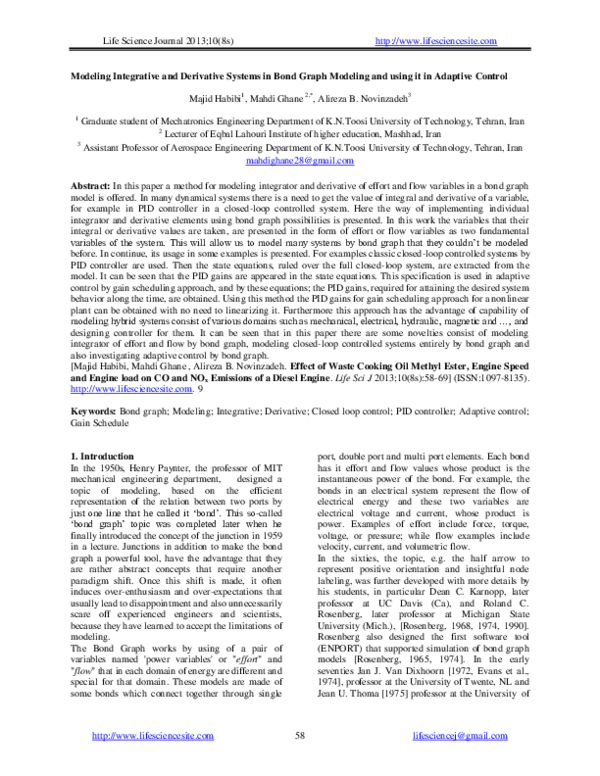(PDF) Modeling Integrative and Derivative Systems in Bond Graph Modeling and using it in ...