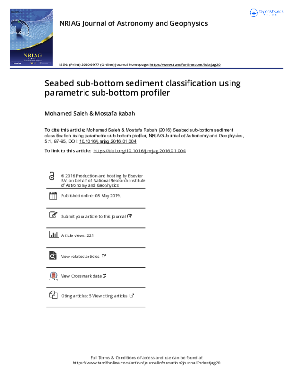(PDF) Seabed sub-bottom sediment classification using parametric sub ... (PDF) Seabed sub-bottom sediment classification using parametric sub ...