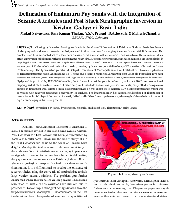 (PDF) Delineation of Endamuru Pay Sands with the Integration of Seismic ...