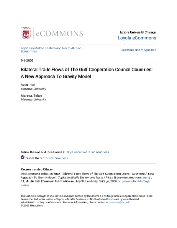 (PDF) Bilateral Trade Flows of The Gulf Cooperation Council Countries ...