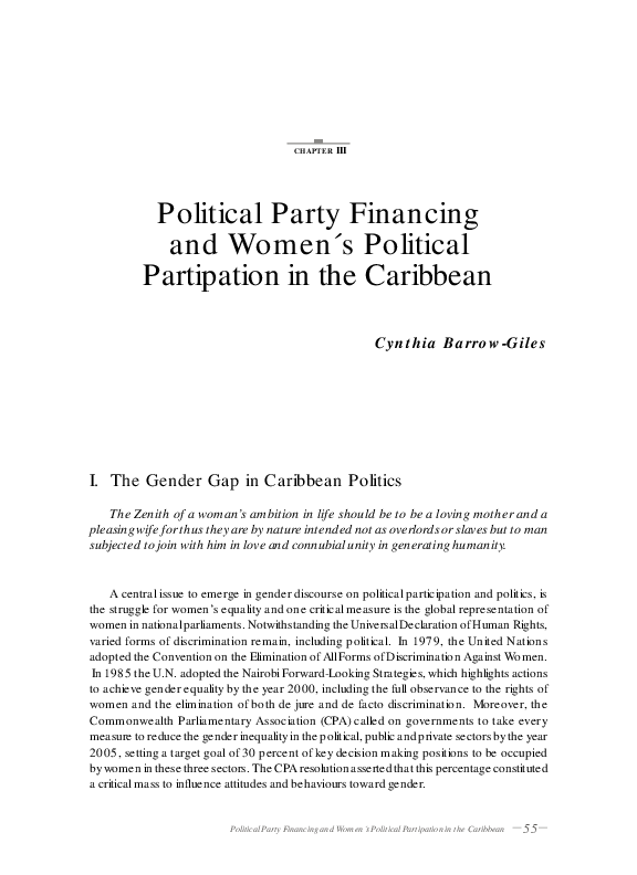(PDF) Political Party Financing and Women ́ s Political Partipation in ...