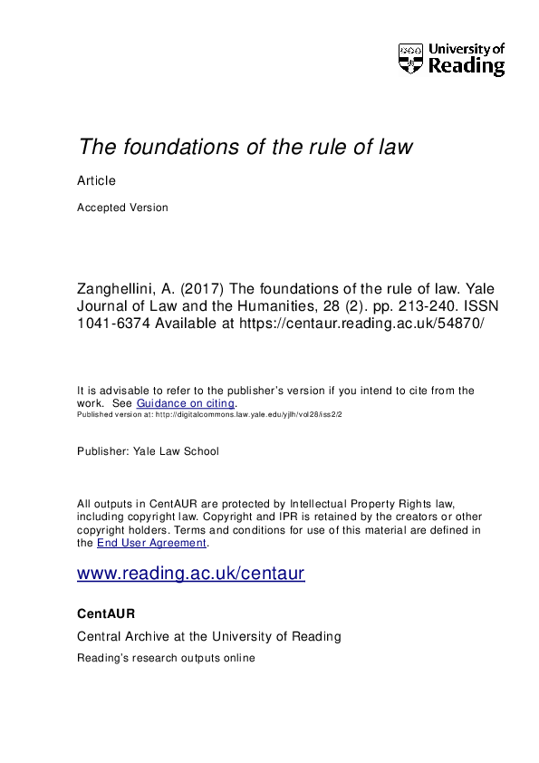 (PDF) The Foundations of the Rule of Law