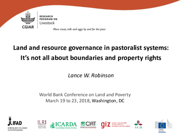 (PDF) Land and resource governance in pastoralist systems: It’s not all ...