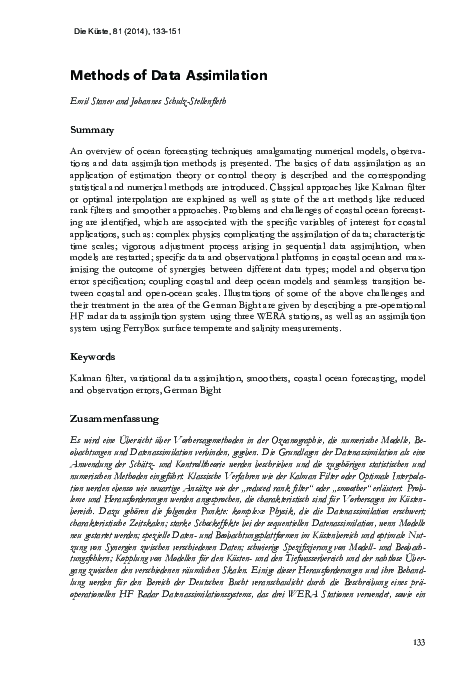 (PDF) Methods of Data Assimilation