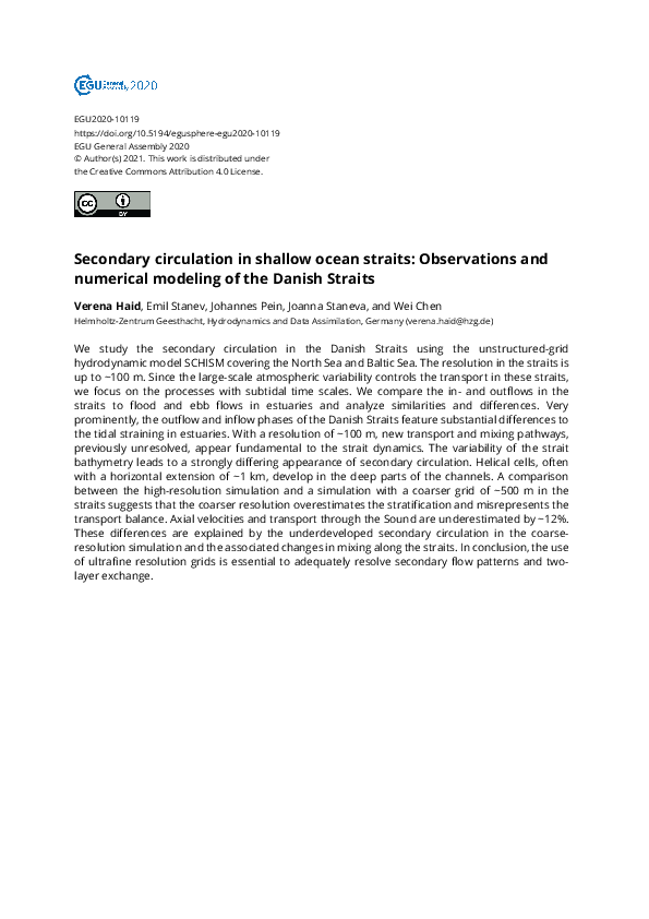 (PDF) Secondary circulation in shallow ocean straits: Observations and ...