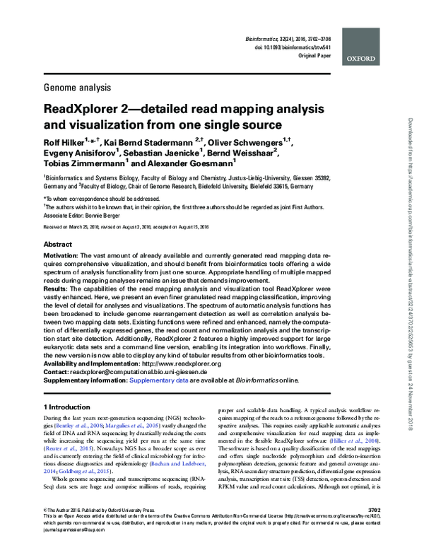 (PDF) ReadXplorer 2 - detailed read mapping analysis and visualization ...