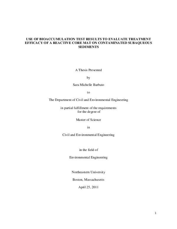 (PDF) Use of bioaccumulation test results to evaluate treatment ...