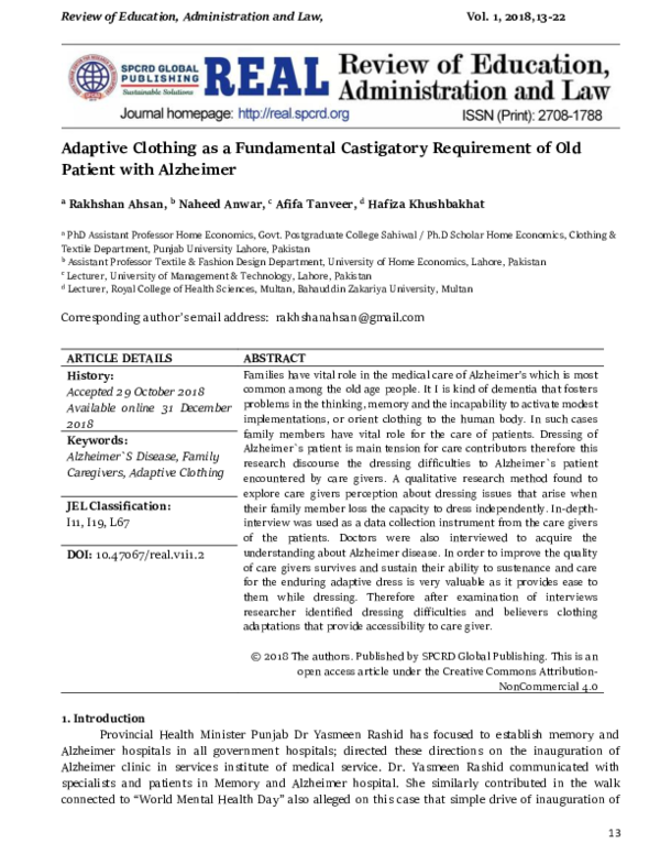 (PDF) Adaptive Clothing as a Fundamental Castigatory Requirement of Old ...
