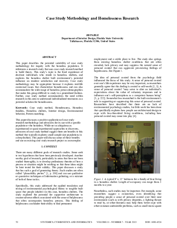 (PDF) Case Study Methodology and Homelessness Research