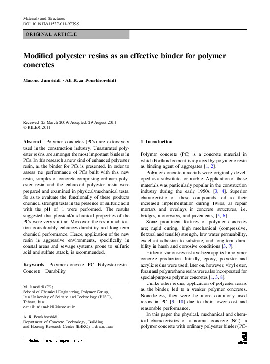 (PDF) Modified polyester resins as an effective binder for polymer ...