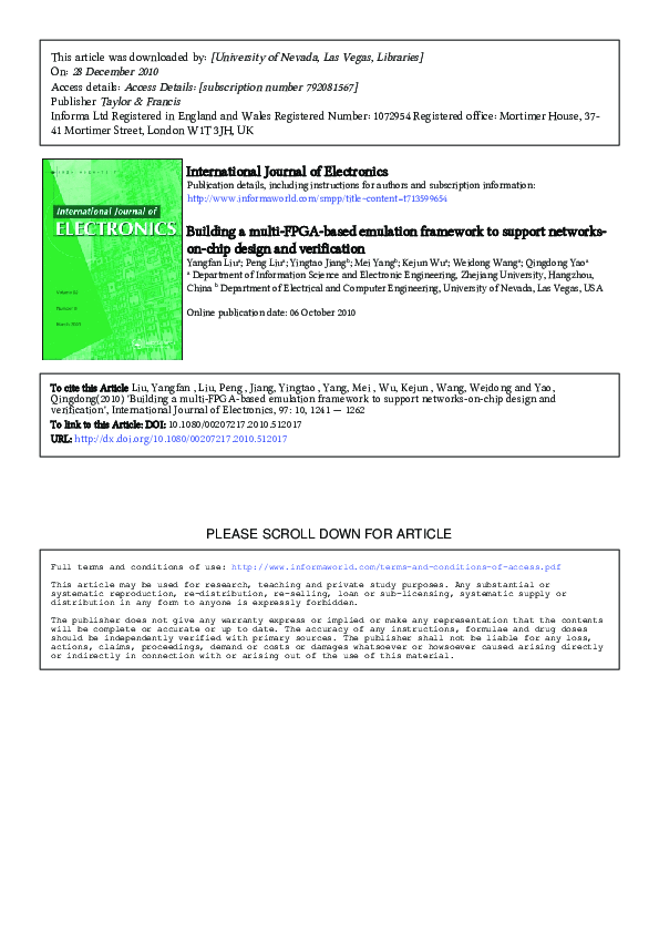 Pdf Building A Multi Fpga Based Emulation Framework To Support Networks On Chip Design And