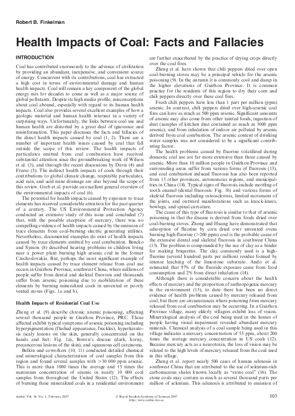 (PDF) B.R.: “Health impacts of coal: facts and fallacies