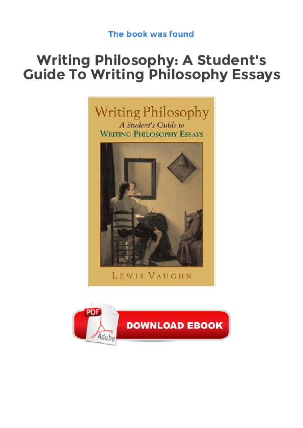 (PDF) Writing Philosophy: A Student's Guide to Writing Philosophy ...