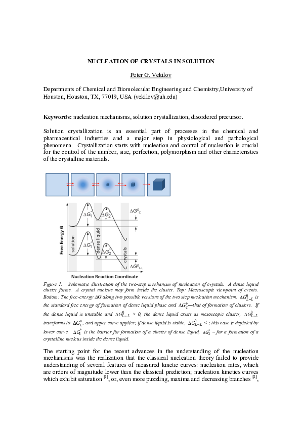 (PDF) Nucleation of Crystals in Solution