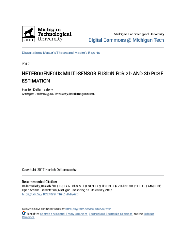 (PDF) Heterogeneous Multi-Sensor Fusion for 2D and 3D Pose Estimation