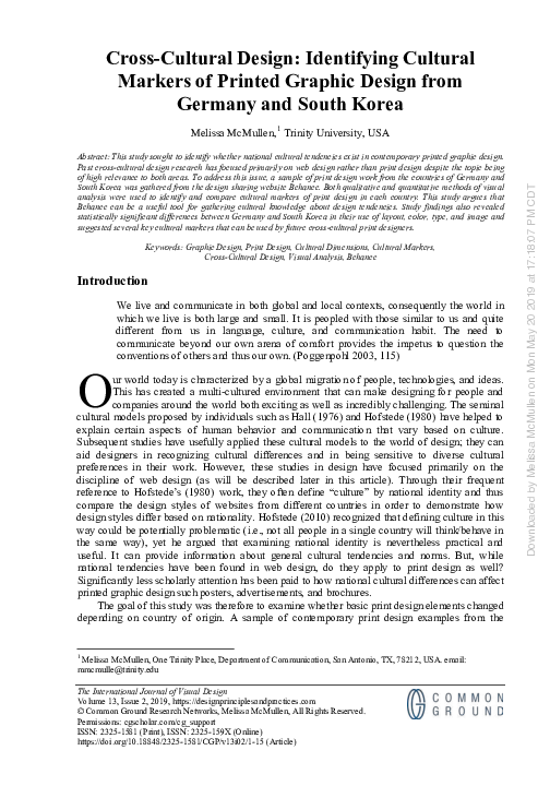 (PDF) Cross-Cultural Design: Identifying Cultural Markers of Printed ...