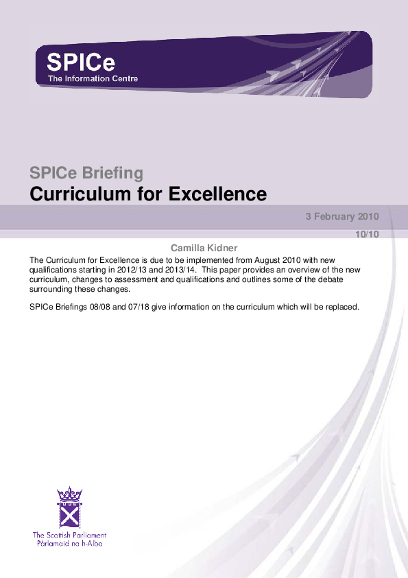 (PDF) Curriculum for Excellence | Camilla Kidner - Academia.edu