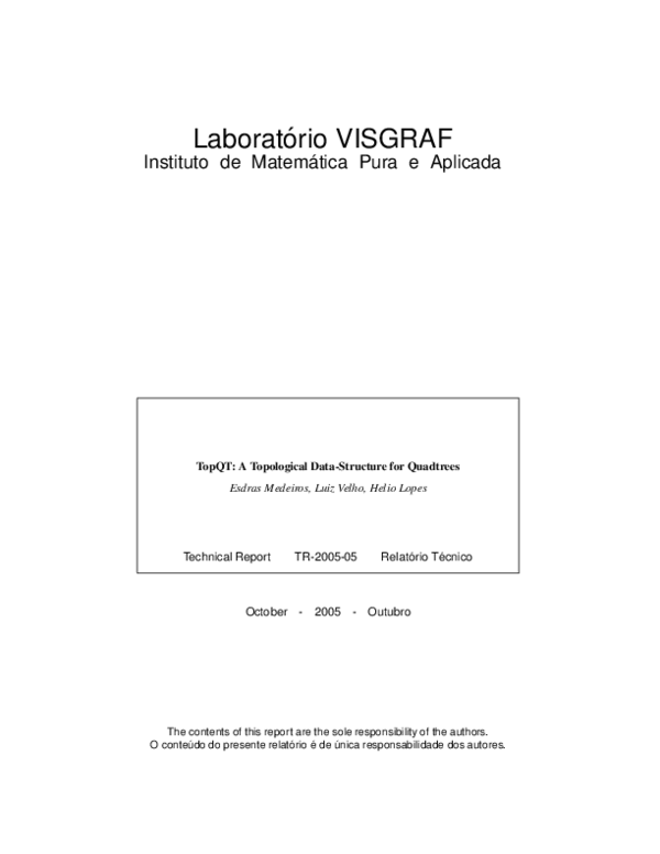 (PDF) TopQT : A Topological Data-Structure for Quadtrees