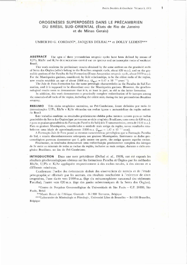 (PDF) OROGENÉSES SUPERPOSÉES DANS LE PRECAMBRIEN DU BRÉSIL SUD ...