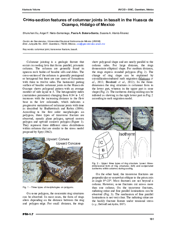 (PDF) Cross-section features of columnar joints in basalt in the Huasca ...