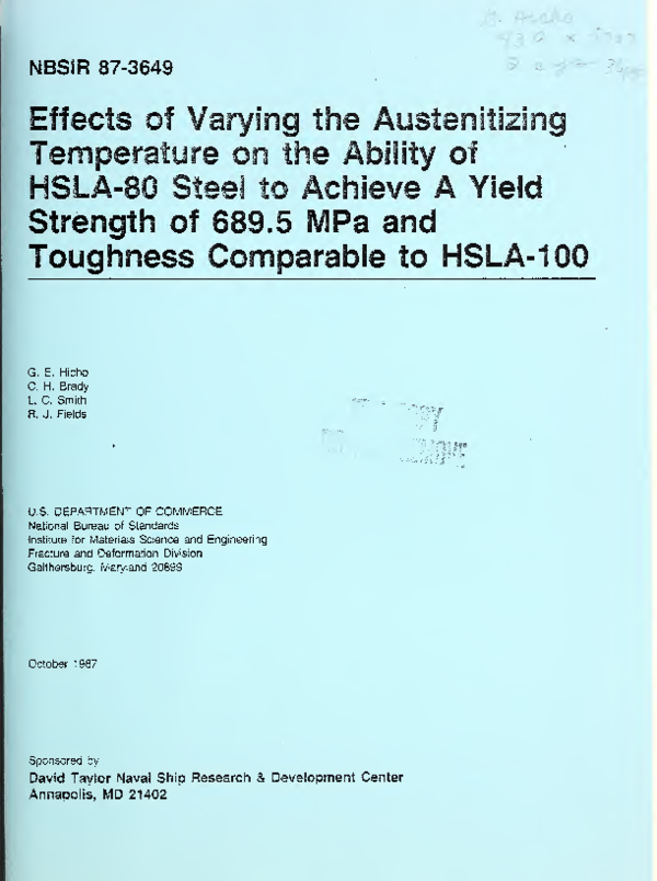 (PDF) Effects of varying the austenitizing temperature on the ability ...