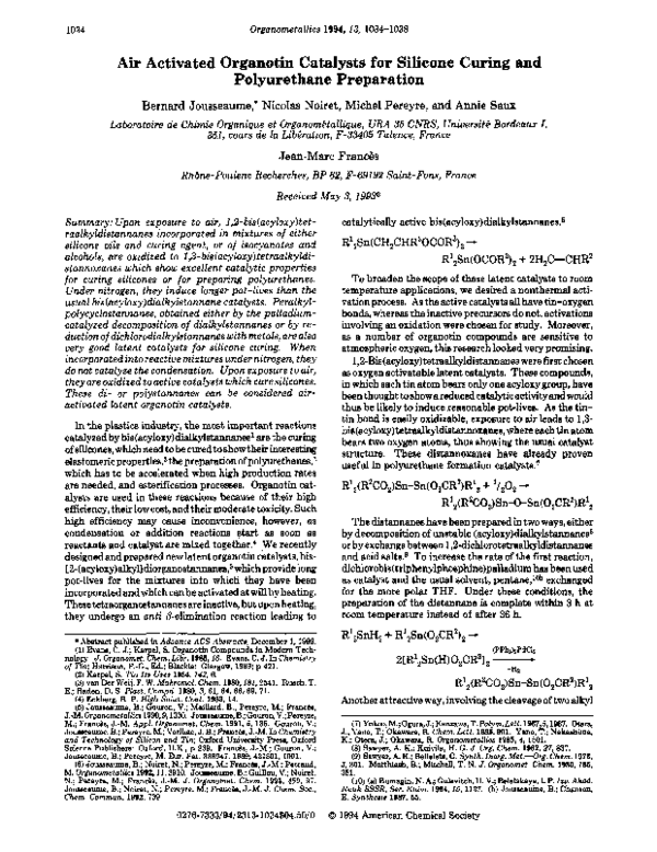 (PDF) Air activated organotin catalysts for silicone curing and ...