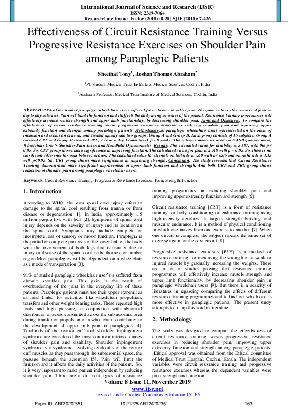 (PDF) Effectiveness of Circuit Resistance Training Versus Progressive ...