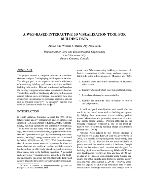 (PDF) A Web-Based Interactive 3 D Visualization Tool for Building Data