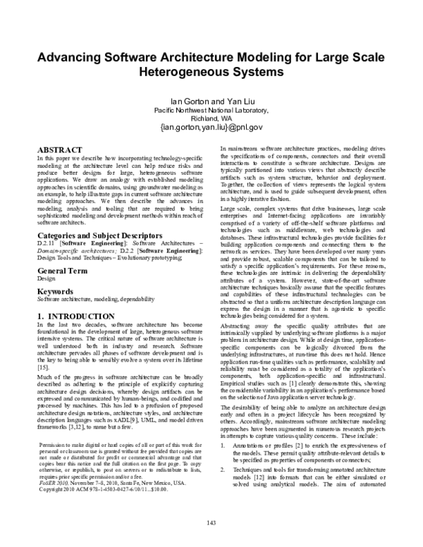 (PDF) Advancing software architecture modeling for large scale ...