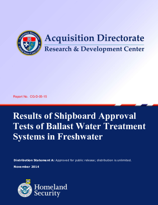 (PDF) Results of Shipboard Approval Tests of Ballast Water Treatment ...