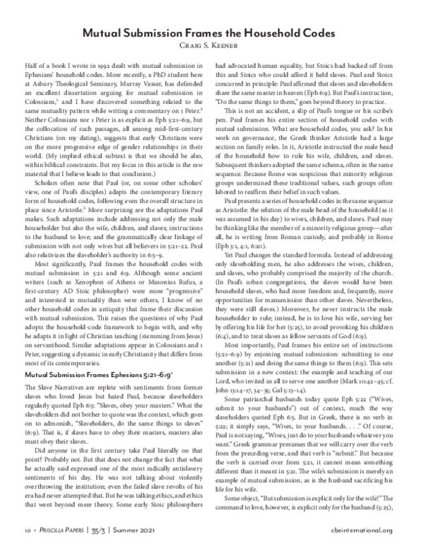 (PDF) Mutual Submission Frames the Household Codes