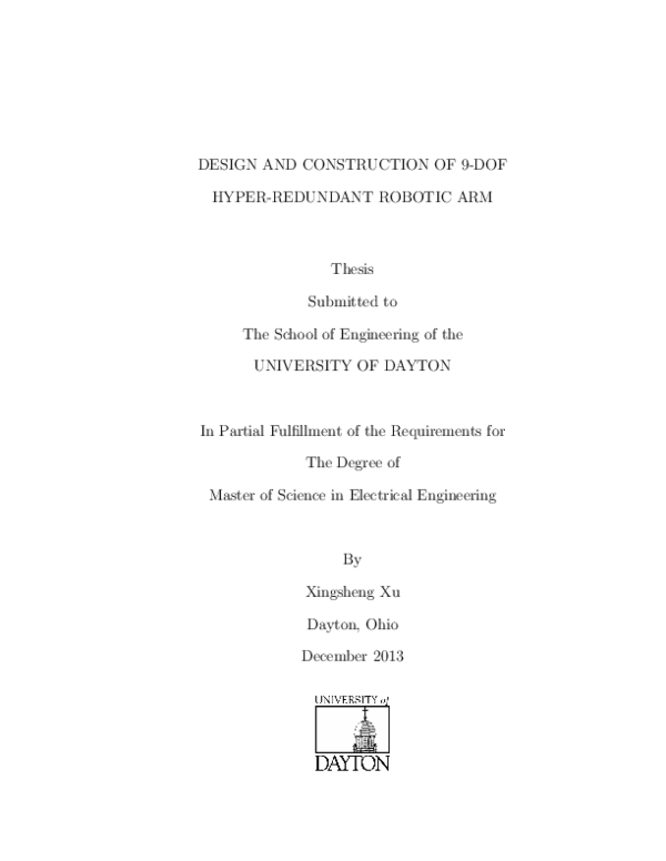 (PDF) Design and construction of 9-DOF hyper-redundant robotic arm