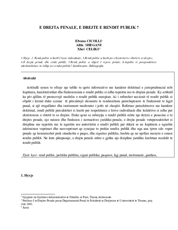(DOC) E DREJTA PENALE, E DREJTE E RENDIT PUBLIK