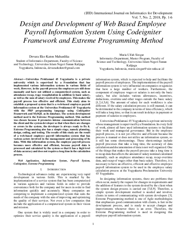 (PDF) Design and Development of Web Based Employee Payroll Information ...