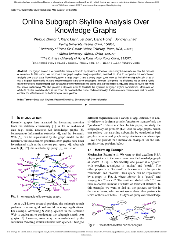 (PDF) Subgraph Skyline Analysis Over Knowledge Graphs